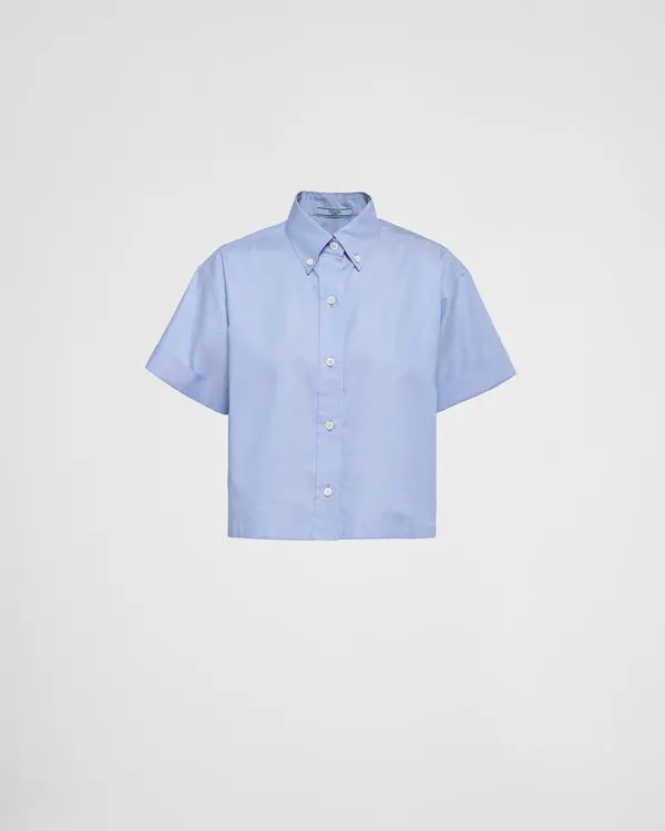 Prada Embroidered Oxford Shirt - Light Blue | Editorialist